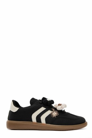 Baskets fleurs tricot noir Cassie Taille chaussures 36